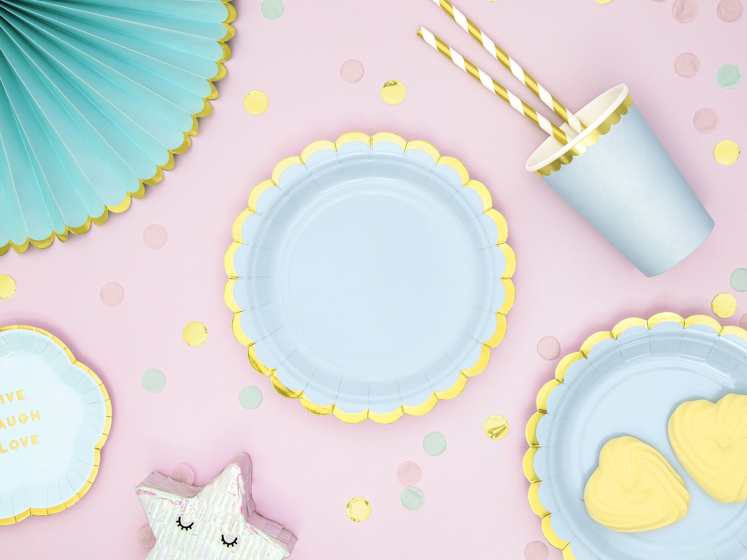 Blue paper plates and napkins store